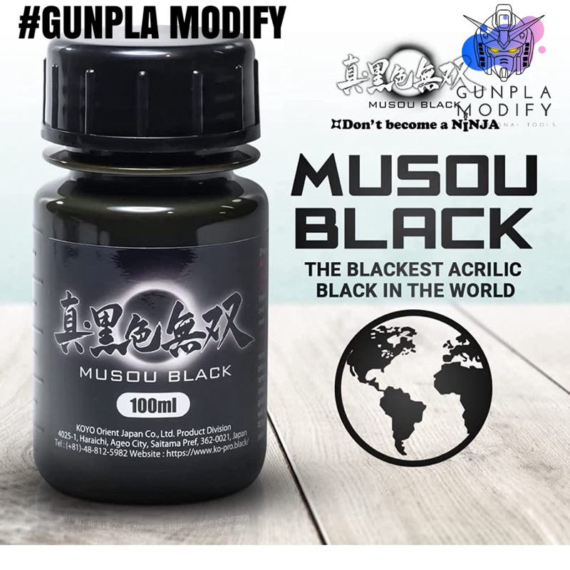 MUSOU BLACK สีอะคริลิคสูตรน้ำที่ดำที่สุดในโลก ขนาด 15 ml | Shopee Thailand