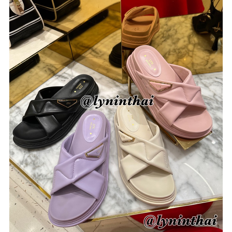 Lyn Shoes รองเท้าแตะ / มีสายรัดข้อ มีส้น | Shopee Thailand