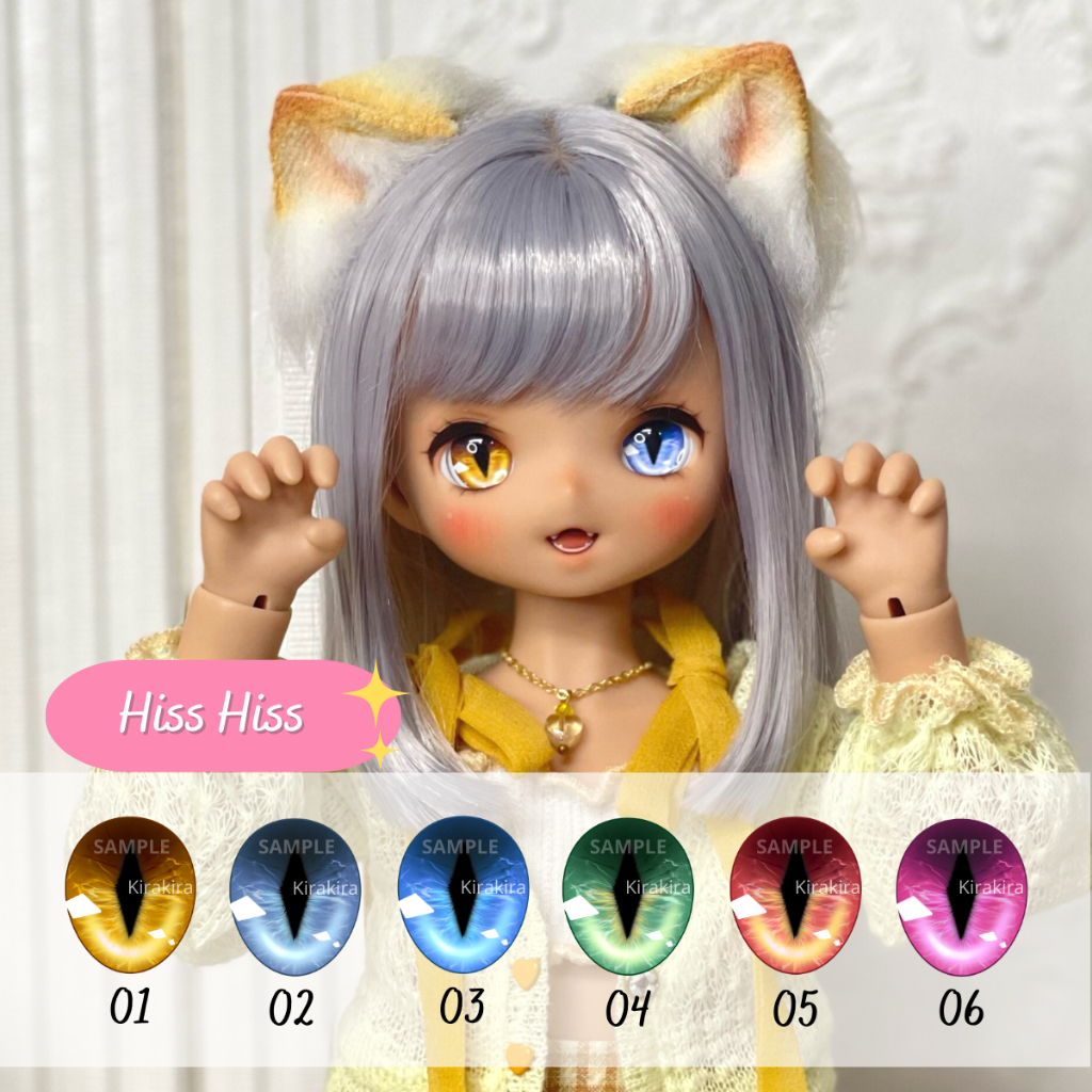 [พร้อมส่ง] ตาอนิเมะ ตาอะคริลิค ตา bjd 14 - 24mm ลาย Hiss Hiss | Shopee ...