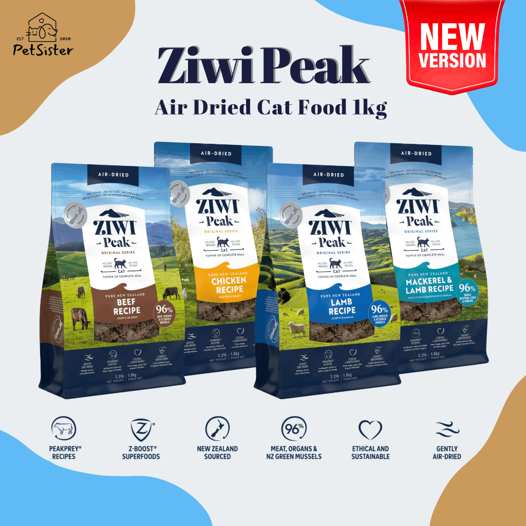 พร้อมส่งบางสูตร 🐱 Ziwi Peak Air- Dried Cat Food 1kg อาหารแมวเกรดพรีเมี่ยม X Petsister | Shopee ...