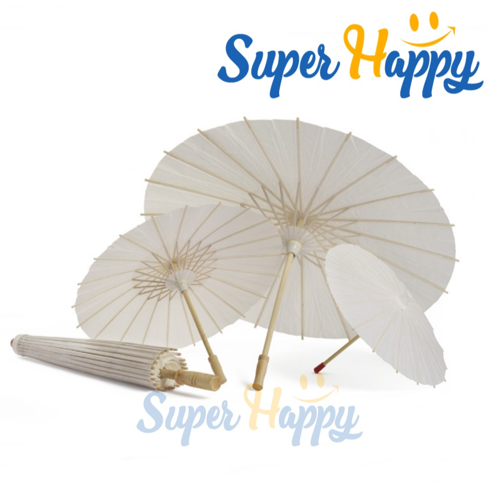ร่มไม้กระดาษสีขาว DIY ขนาด 20CM,30CM,40,60CM Paper umbrella | Shopee ...