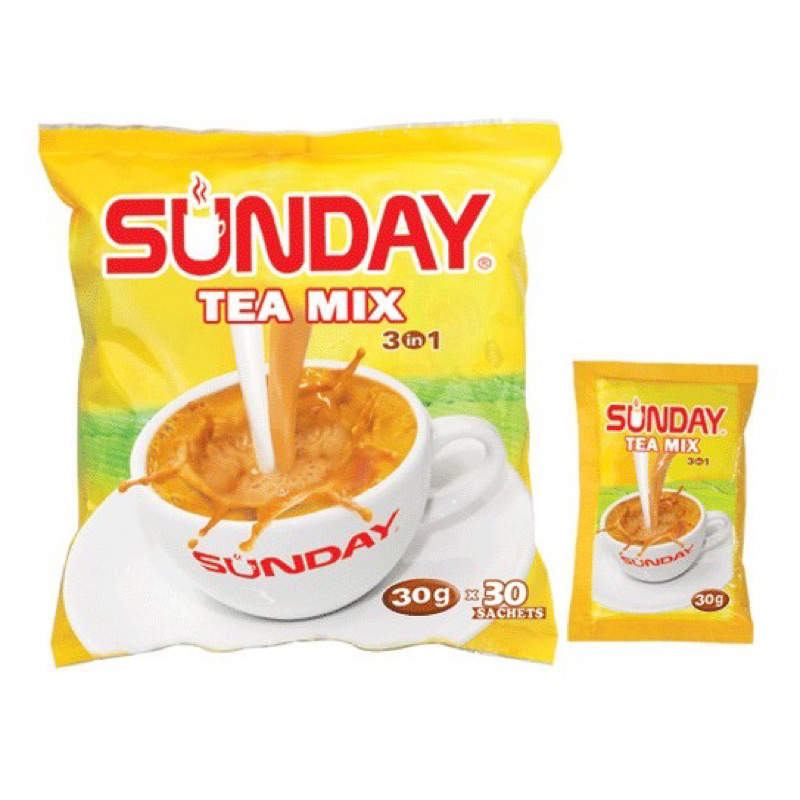 Sunday Tea Mix 3 in 1 Instant Original Natural Taste 30 Sachets ...