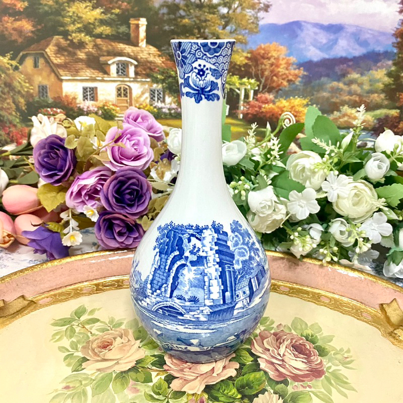 Spode Blue Italian Large Bud Vase แจกัน | Shopee Thailand