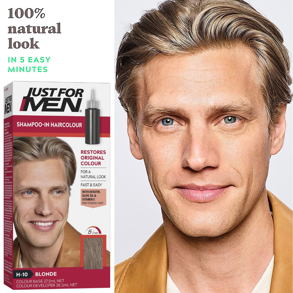 Just for Men Shampoo in Hair Color H-10 Blond ผลิตภัณฑ์แชมพูเปลี่ยนสีผม ...