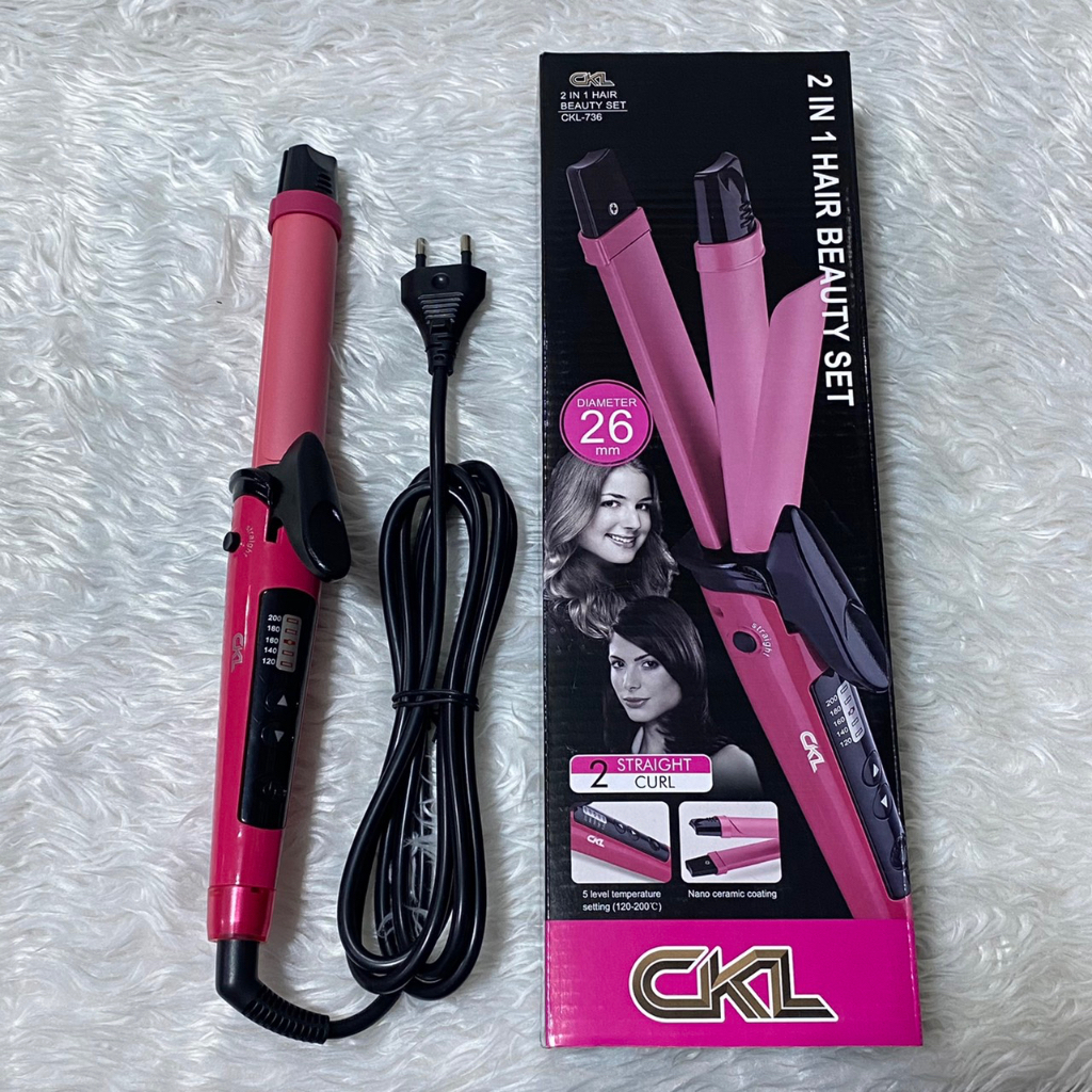 เครื่องม้วนผม CKL รุ่น CKL736 / CKL-737 ทำลอนผม 2 Way Straight & Curl Hair | Shopee Thailand