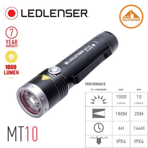 ไฟฉาย Led Lenser MT10 ให้ความสว่างสูงถึง 1000 ลูเมน | Shopee Thailand