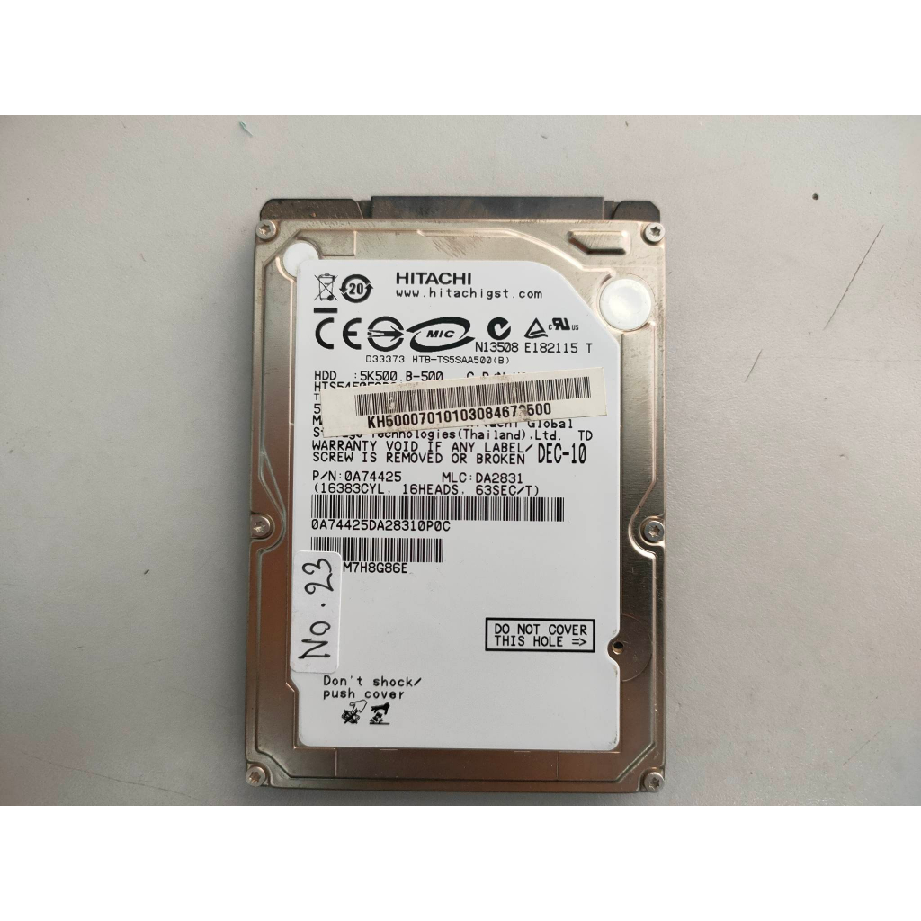 23.Hitachi 500Gb. ใช้งานปกติ ไม่สี ไม่แบด / HDD โน๊ตบุ๊ค มือสอง ผ่านการ ...