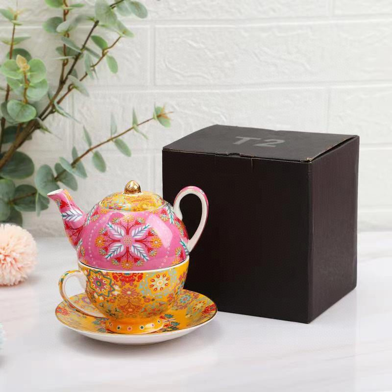 Australia T2 dazzle color mother pot gold-plated bone porcelain British ...