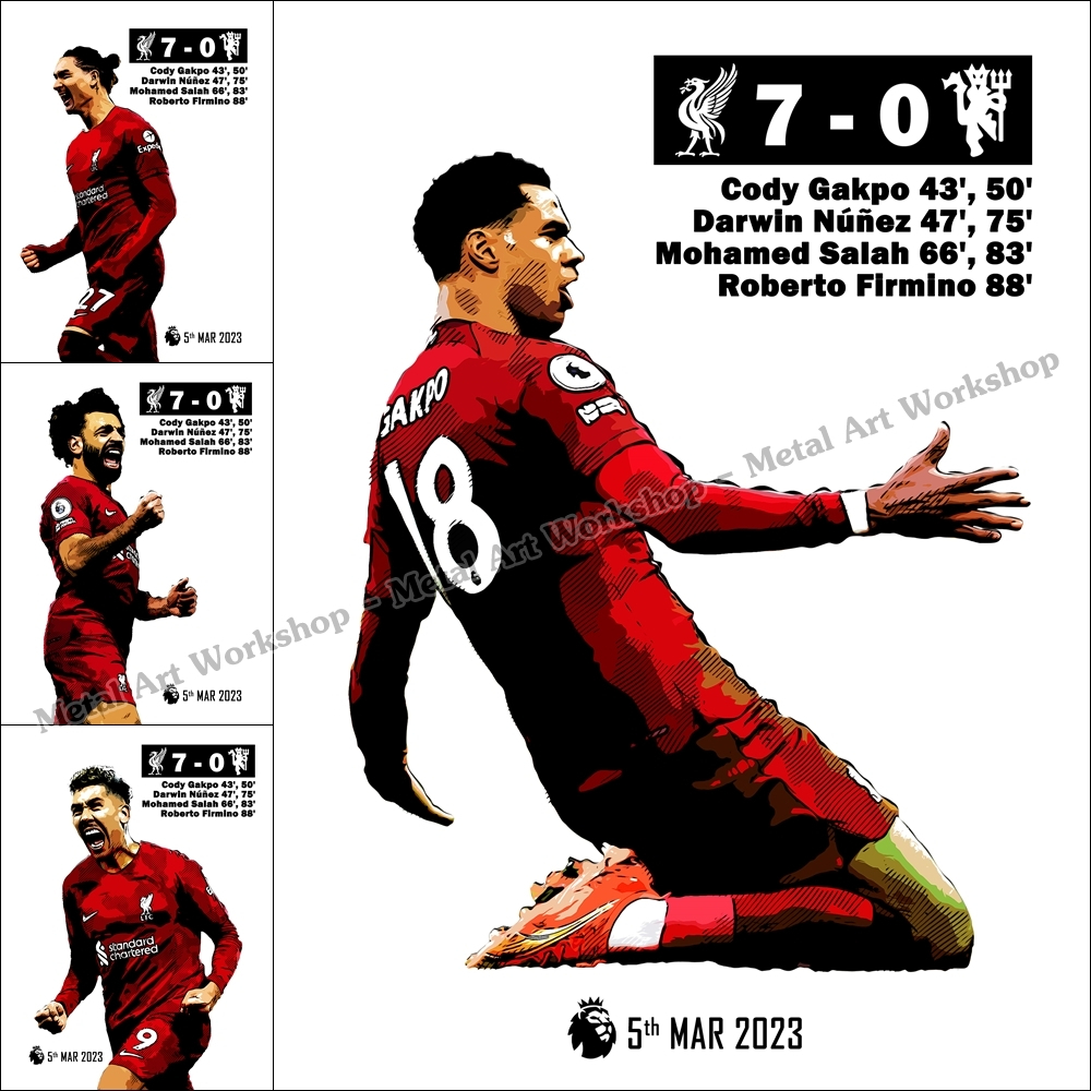 ภาพโปสเตอร์ สำหรับตกแต่งติดผนังพิมพ์บนกระดาษโฟโต้ Liverpool 7-0 Man ...