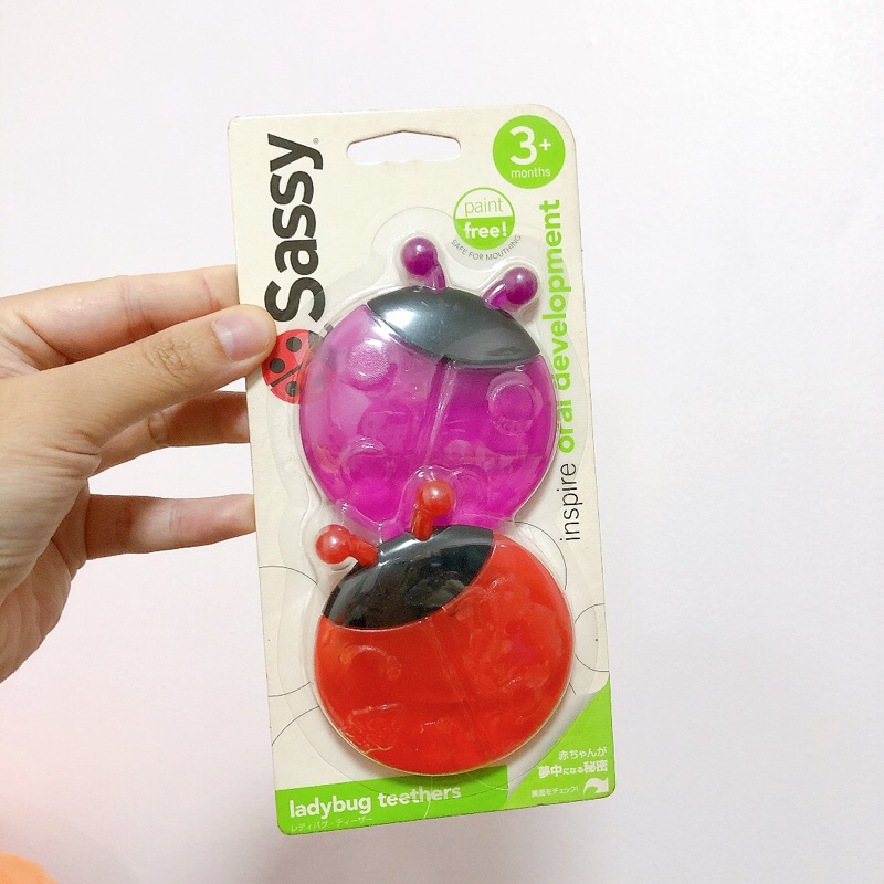 Sassy Ladybug teether ยางกัดน้องเต่าทองน่ารัก 2 ชิ้น เหมาะสำหรับน้องวัย ...
