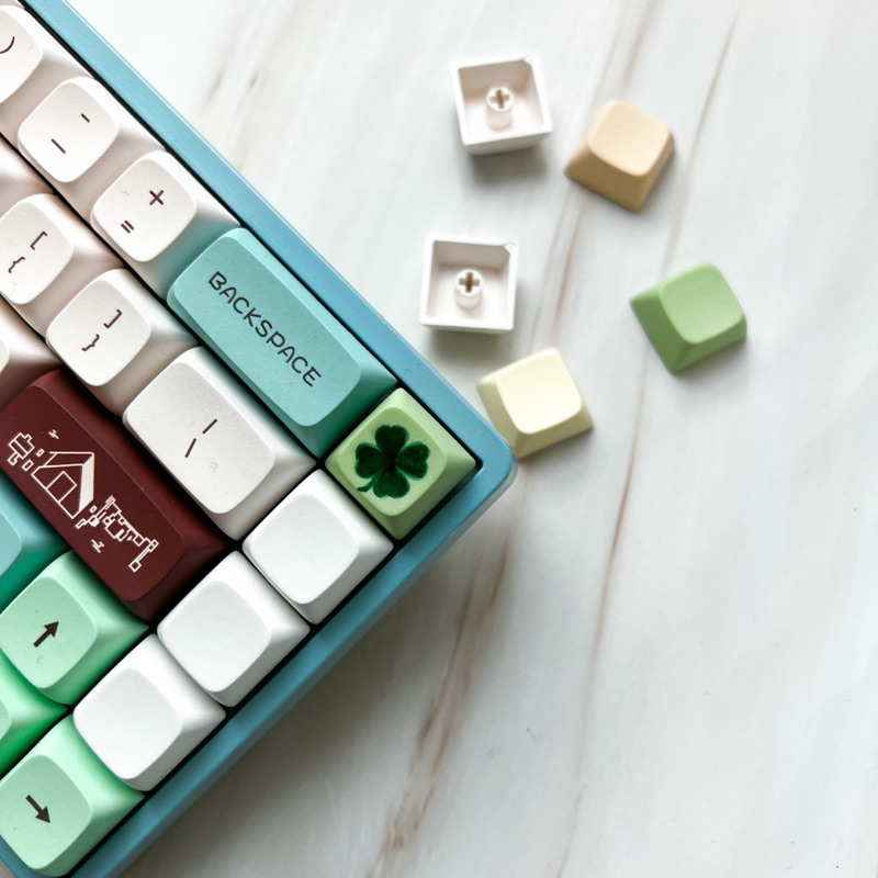 คีย์แคป ปุ่มกดคีย์บอร์ด งานเขียนมือ ใบโคลเวอร์ 4 แฉก Keycaps Clover ...