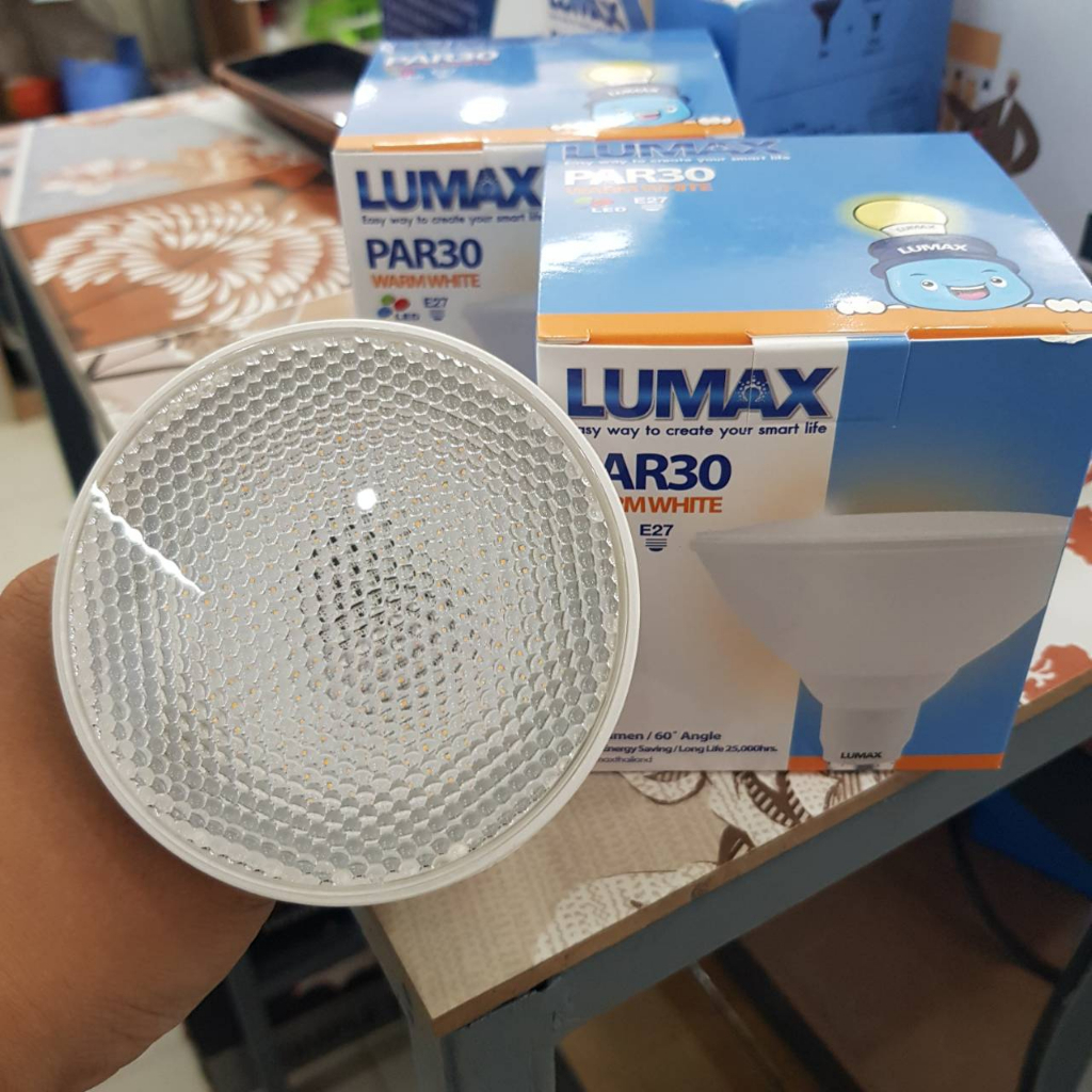 * Lumax * หลอด PAR30 LED 9W แสงวอร์ม ขั้วเกลียว E27 ยี่ห้อ LUMAX (QC ...