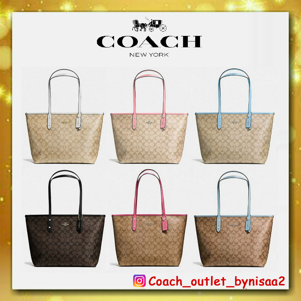 COACH F58292 CITY ZIP TOTE IN SIGNATURE | Shopee Thailand