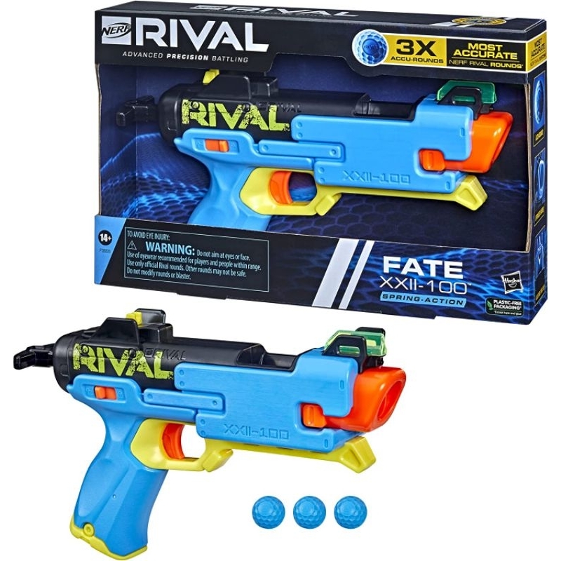 Nerf Rival Fate XXII-100 Blaster Gun Adjustable Rear Sight, Breech Load ...