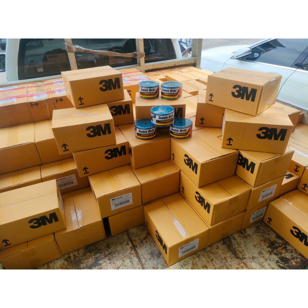 แผ่นสก็อตไบร์ทยี่ห้อ 3M แท้ ขนาด 4นิ้ว เบอร์ 220-240 แบบละเอียด SURFACE ...