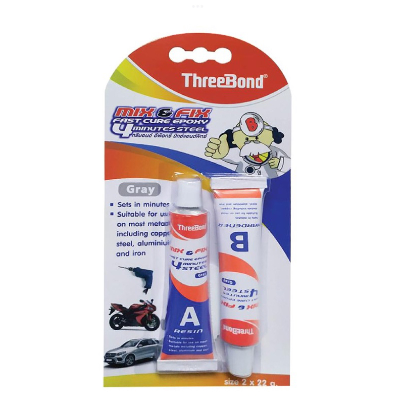 THREE BOND กาวอีพ็อกซี่อเนกประสงค์ A+B THREE BOND สีเทา | Shopee Thailand