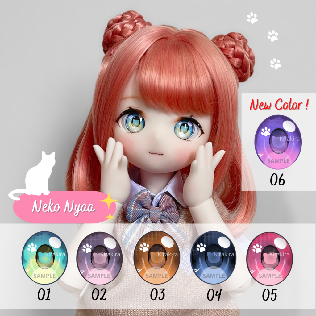 [พร้อมส่ง] ตาอนิเมะ Neko Nyaa ตา Bjd ตาอะคริลิค ลายอนิเมะ 16 - 22mm ซม. ...