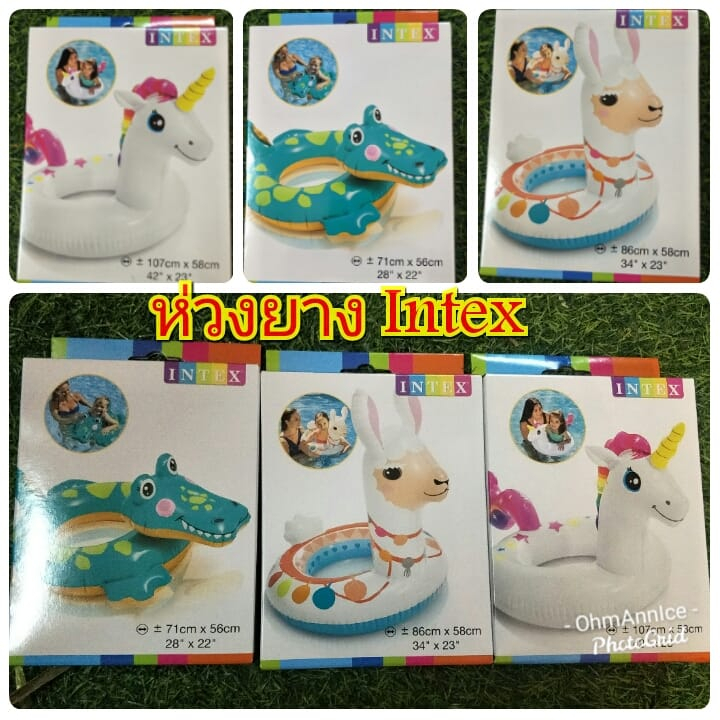 Intex 58221 ห่วงยางสวมเอวลายสัตว์ยูนิคอน ลามะ จรเข้ | Shopee Thailand