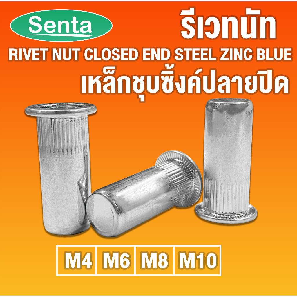 รีเวทนัท น็อตรีเวท ปลายปิด รีเวทนัทเหล็กชุบซิ้งค์ รีเวทนัทปลายปิด M4 M6 ...