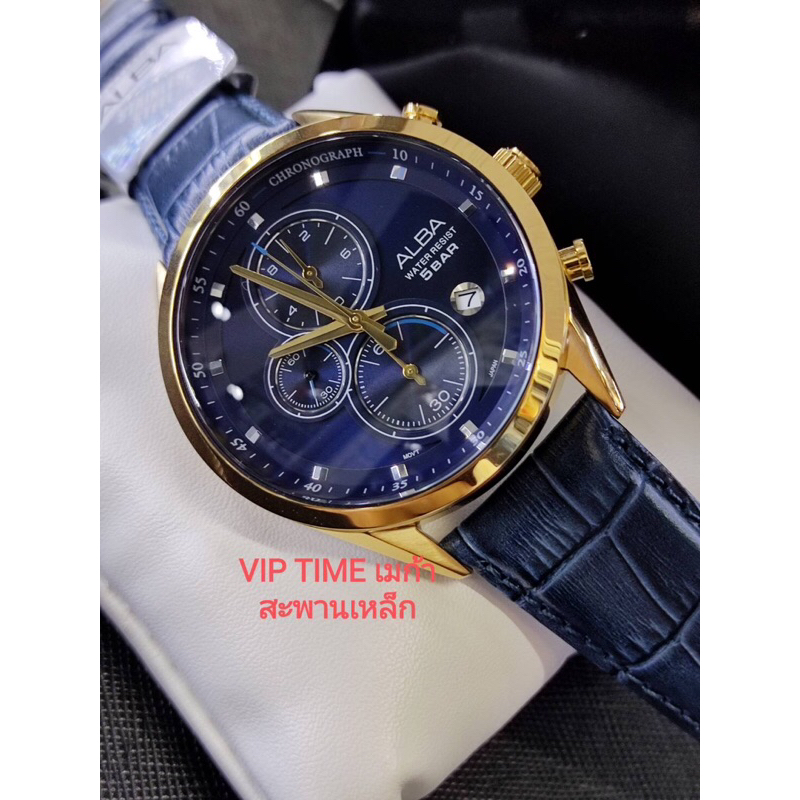 นาฬิกา ALBA Chronograph สายหนัง รุ่น AM3432X1 AM3432X AM3432 | Shopee ...