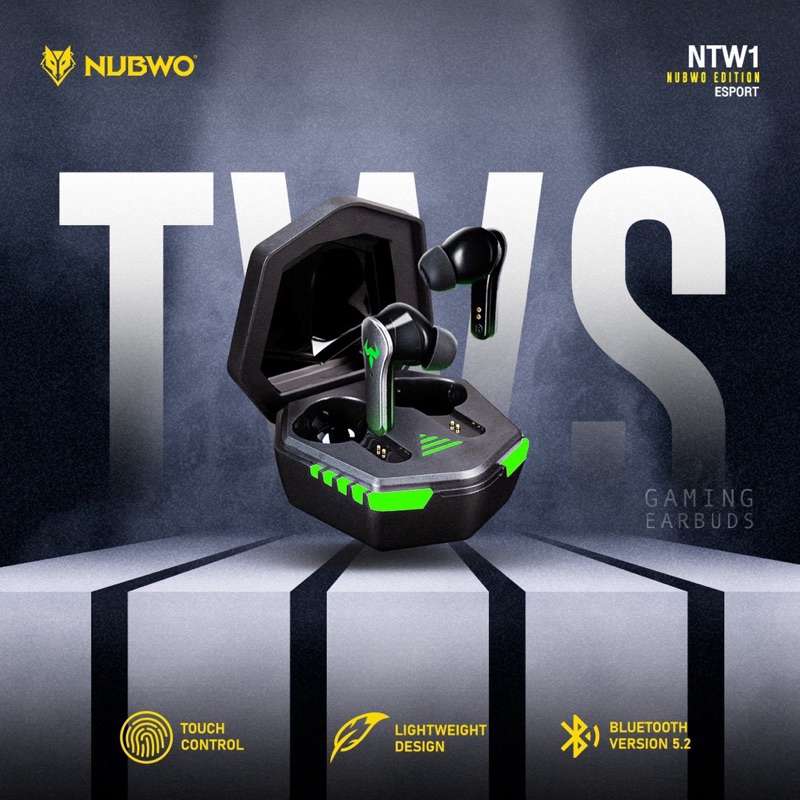 Nubwo NTW1 Gaming Earphone Wireless หูฟังเกมมิ่งไร้สายพร้อมไฟแสดงสถานะ ...