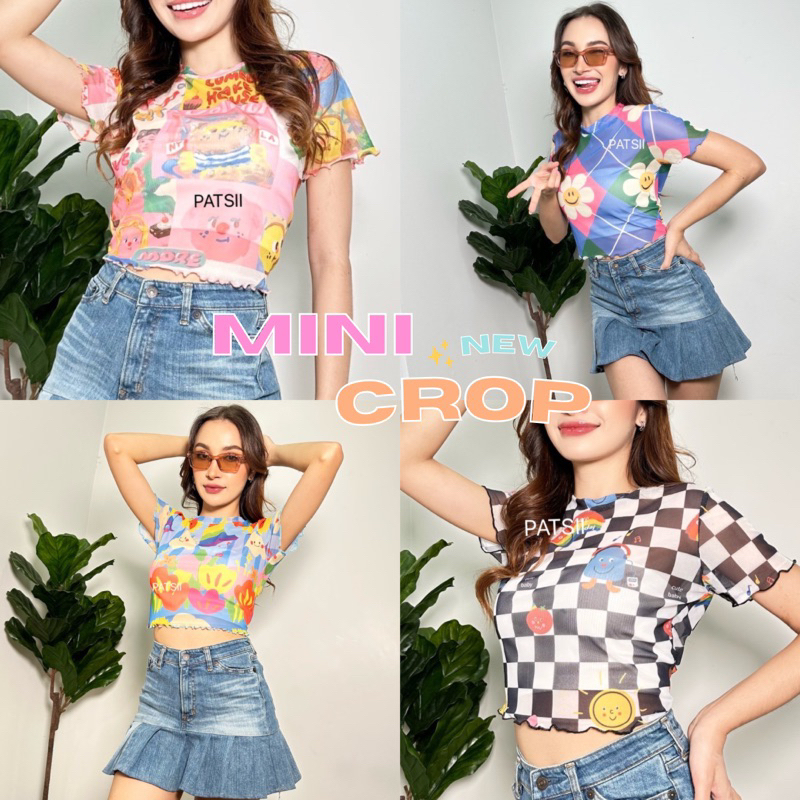 Crop Y2K เสื้อครอปผ้าซีทรู ครอป ซีทรู ชีฟอง เที่ยวทะเล Y2K เสื้อสง | Shopee Thailand