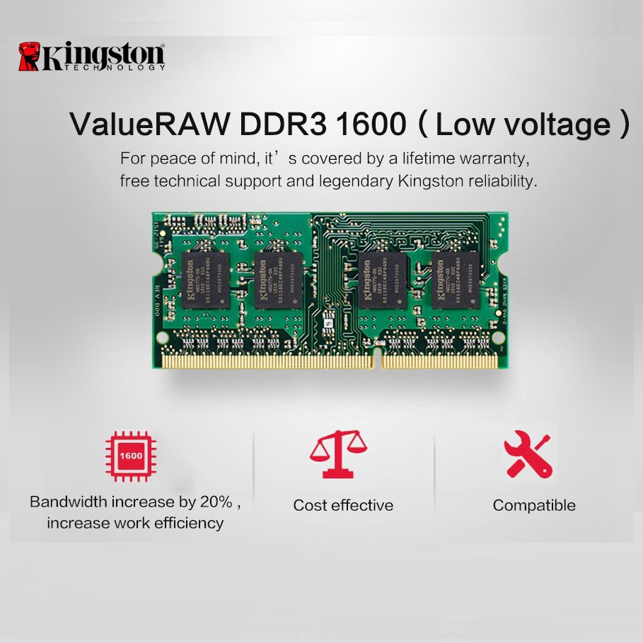 【จัดส่งจากกรุงเทพฯ】Kingston แล็ปท็อป RAM DDR3L 4GB 8GB DDR3 1333MHZ 1600MHZ หน่วยความจำ SODIMM ...