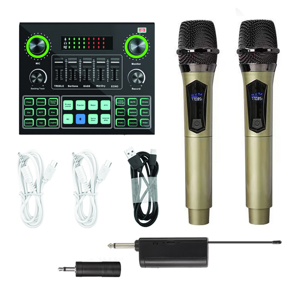 เซ็ตครบชุดคาราโอเกะคุณภาพสูง ไมโครโฟนไร้สาย Universal Wireless Microphone Series HZ-108 และ Live ...