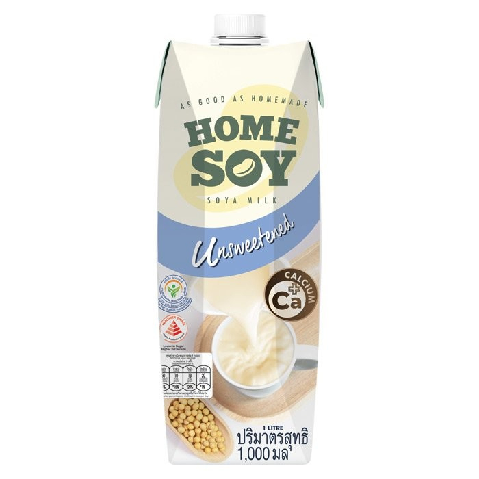 Home Soy Unsweetend Soya Milk โฮมซอย น้ำนมถั่วเหลือง รสจืด 1 ลิตร ...