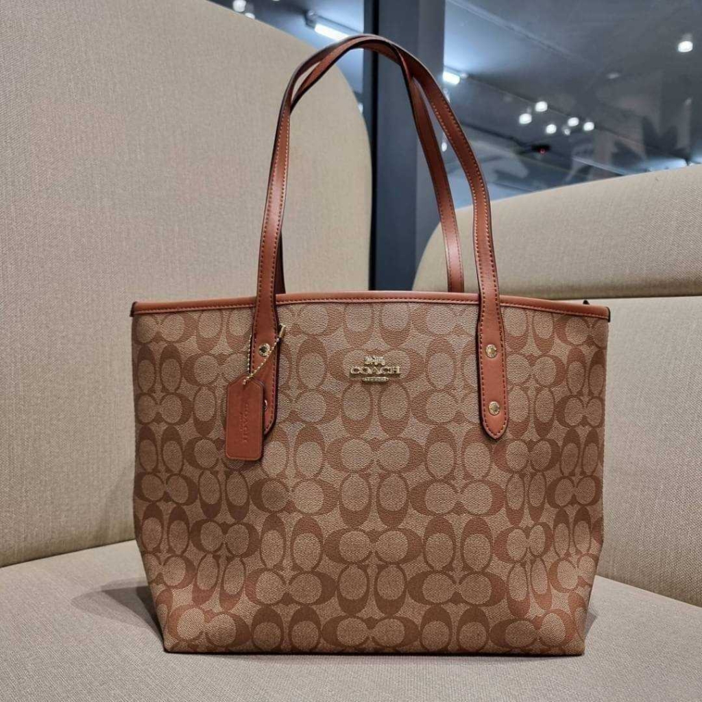 COACH F58292 CITY ZIP TOTE IN SIGNATURE | Shopee Thailand
