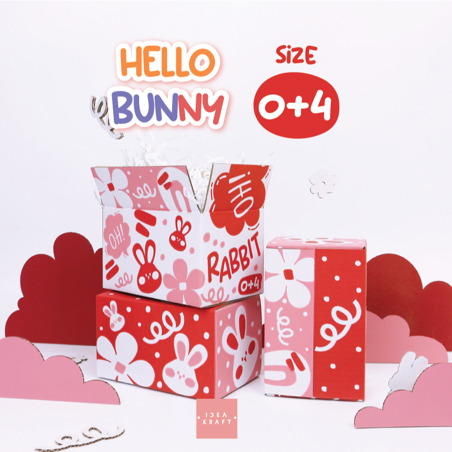กล่องพัสดุ กล่องไปรษณีย์ กล่อง Hello Bunny Size 0+4 (20 ใบ) | Shopee ...
