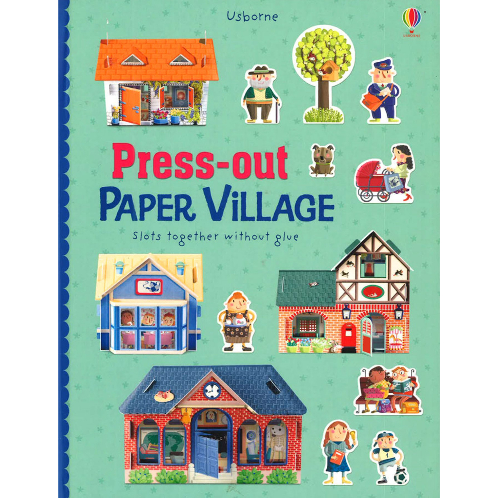 Usborne Press-out Paper Village หนังสือเด็ก โมเดลกระดาษ บ้านตุ๊กตา เป ...