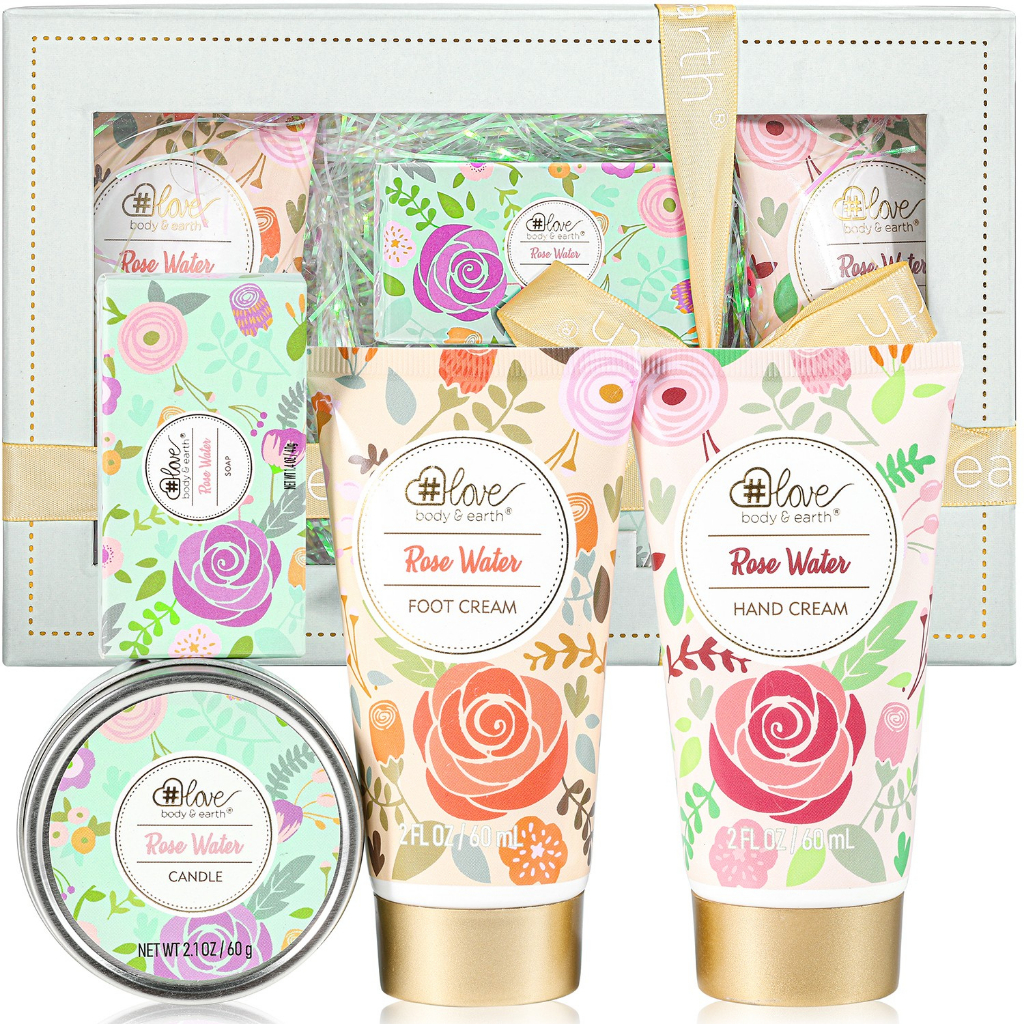 Body&Earth Love Hand Cream Set ครีมทามือ ครีมทาเท้า สบู่ เทียนหอม ...