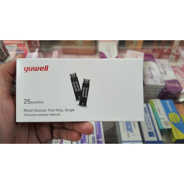 แผ่นตรวจน้ำตาลในเลือด Yuwell Test Strip 25ชิ้น ยี่ห้อ Yuwell Y330 ...