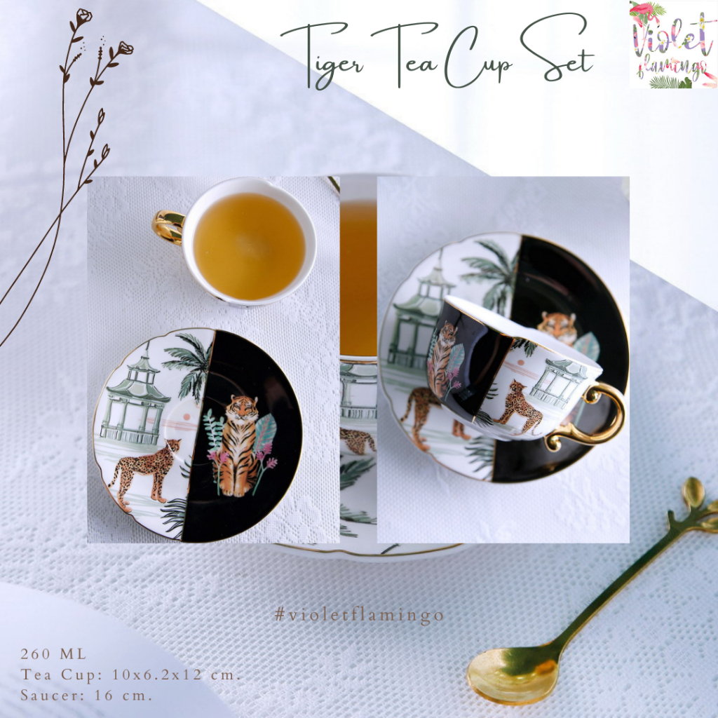 Violet Flamingo [สินค้าพร้อมส่ง] Tiger Tea Cup Set ชุดแก้วกาแฟพร้อมจาน ...