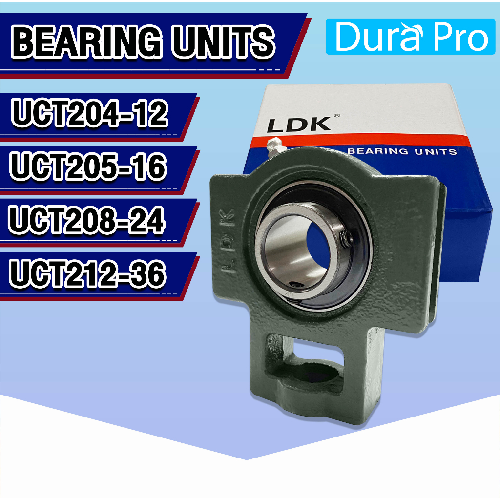 UCT204-12 UCT205-16 UCT208-24 UCT212-36 LDK ตลับลูกปืนตุ๊กตา ( BEARING UNITS ) สำหรับเพลานิ้ว UC ...