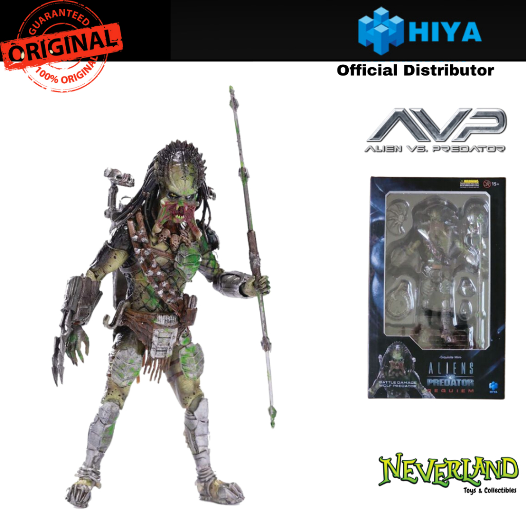 (Sold Out) Hiya Toys AVPR Battle Damage Wolf Predator Action Figure ...