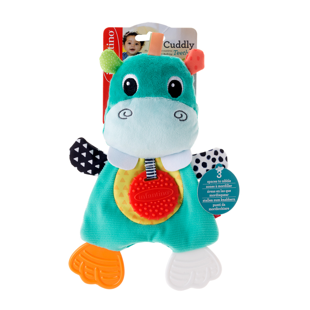 Infantino : Cuddly Teether - Hippo - ยางกัดน่ากอดลายฮิปโป | Shopee Thailand