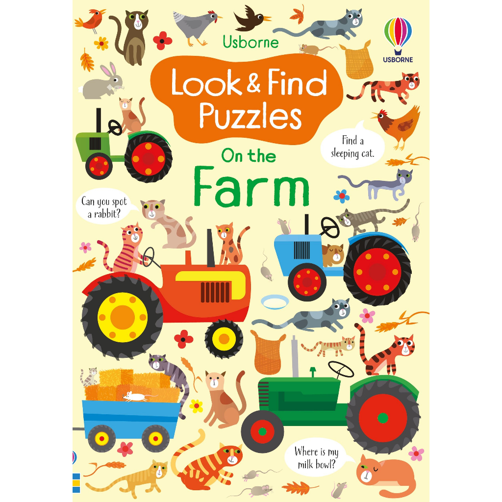 Usborne Look and Find Puzzles: On The Farm หนังสือเด็ก ค้นหาสิ่งที่อยู่ ...