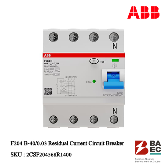 ABB F204 B-40/0.03 Residual Current Circuit Breaker | Shopee Thailand