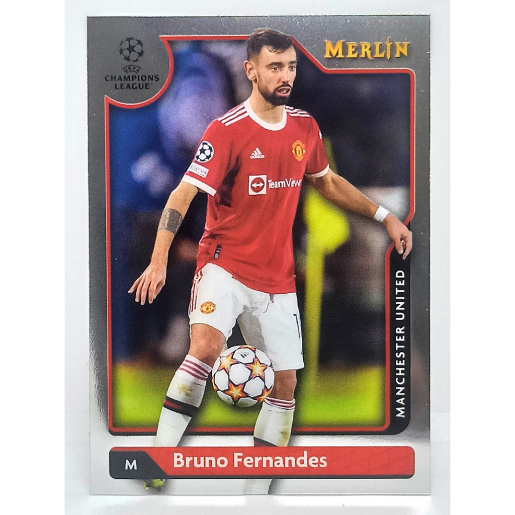 การ์ดนักฟุตบอล ฟุตบอล ใบเบส ใบ RC 2021-22 Topps Merlin UEFA Bruno ...