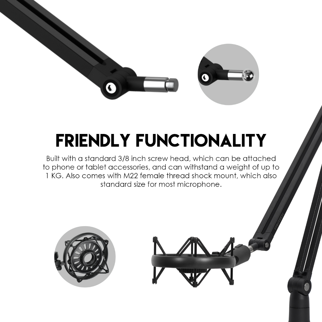 FANTECH รุ่น AC902S ขาจับไมค์แบบหนีบ ขาไมค์ เฉพาะขาอย่างเดียว ...