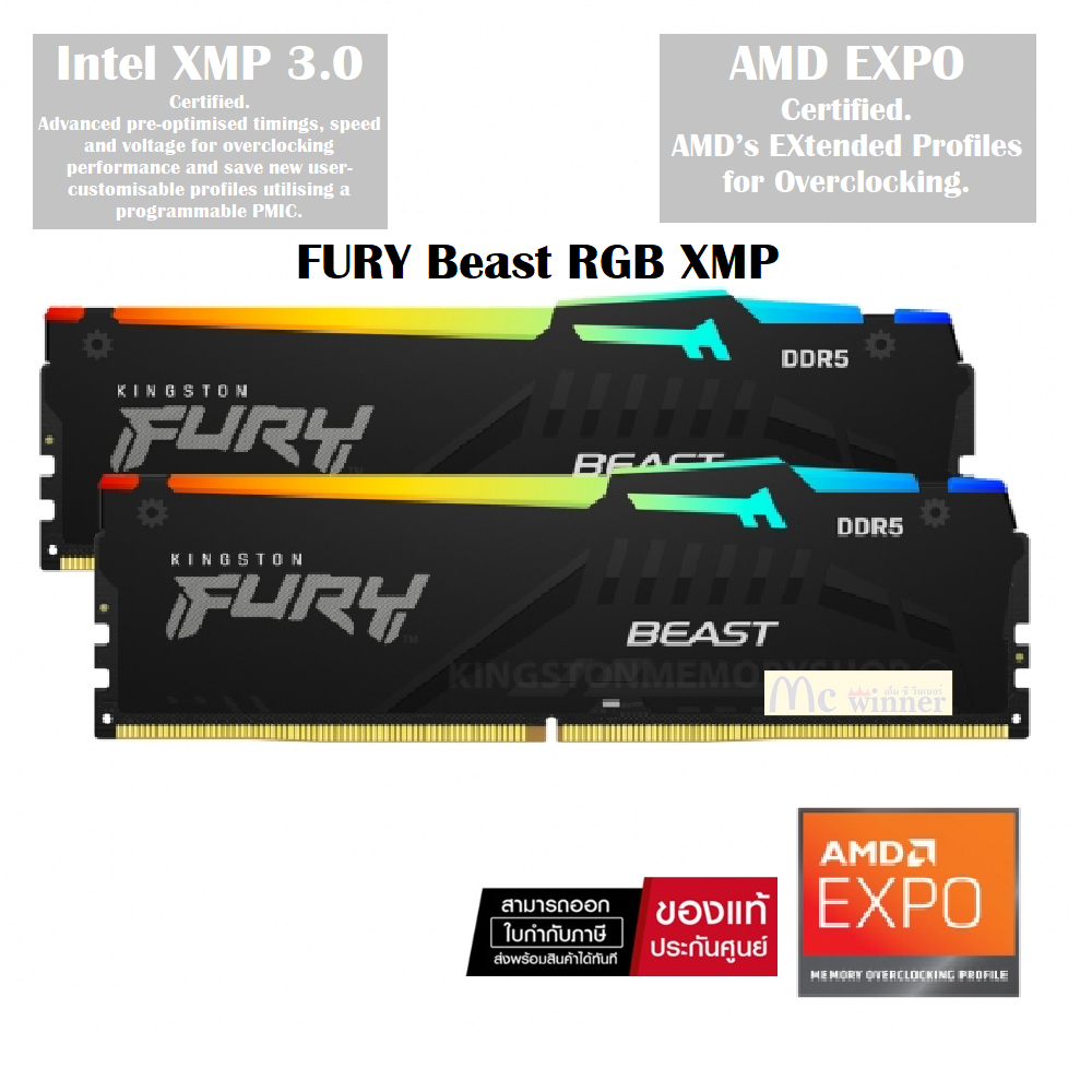 KINGSTON FURY BEAST DDR5 16/32 RAM (AMD EXPO INTEL XMP)การประกันตลอดการใช้งาน | Shopee Thailand