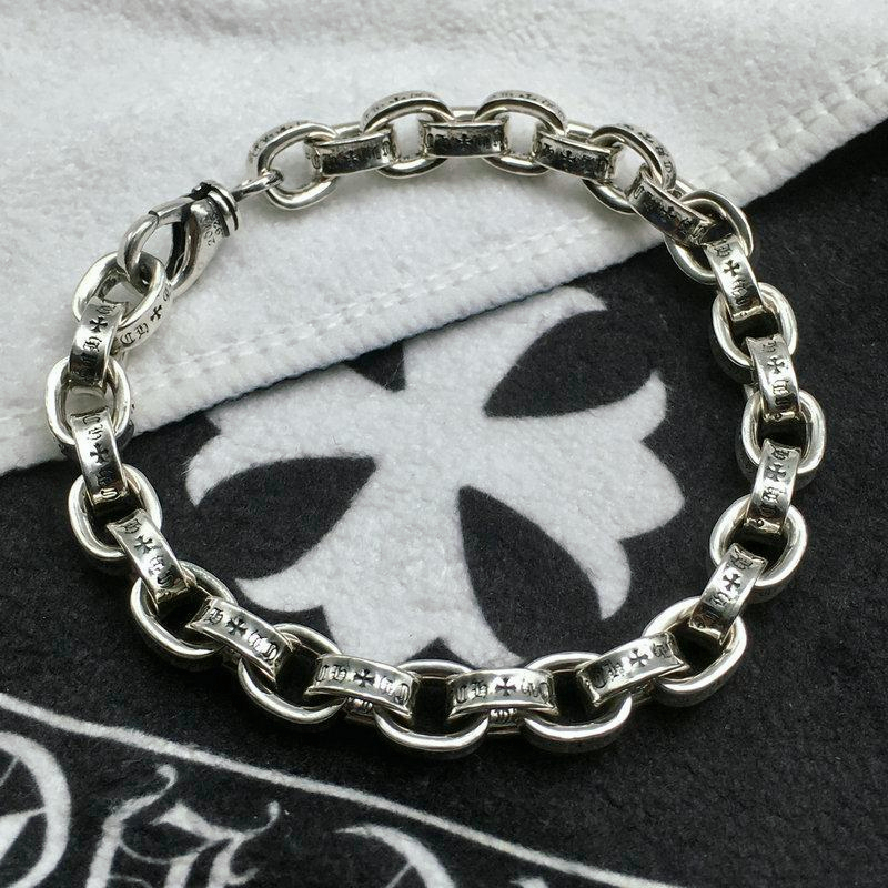Chrome Hearts S925 Silver Cross สร้อยข้อมือผู้ชายและผู้หญิง Retro ...