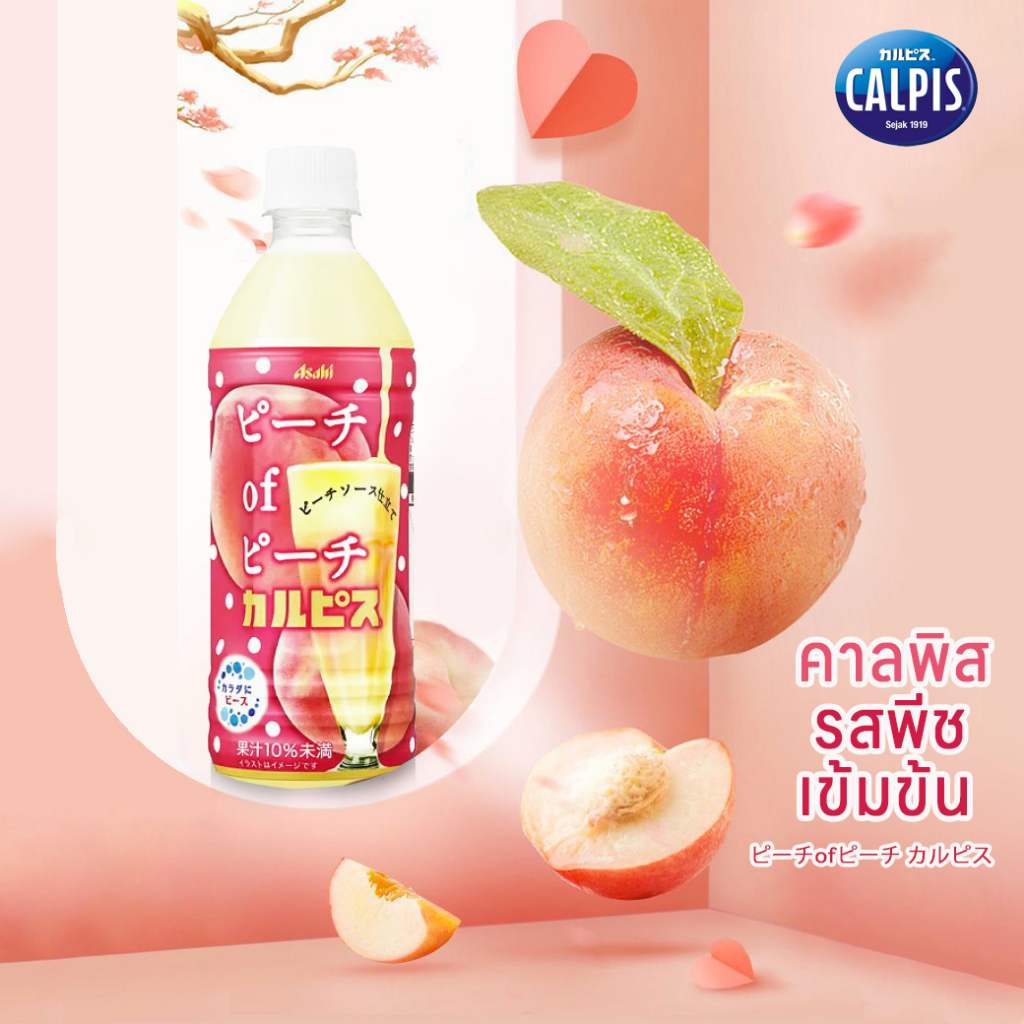 Calpis Peach คาลพิสรสพีชเข้มข้น อร่อยชื่นใจ アサヒ飲料 ピーチofピーチ カルピス 500ml | Shopee Thailand
