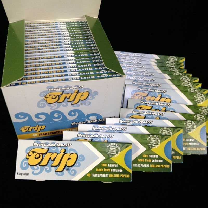TRIP กระดาษโรลยกกล่องขายถูก 40 Transparent Rolling paper booklet ...
