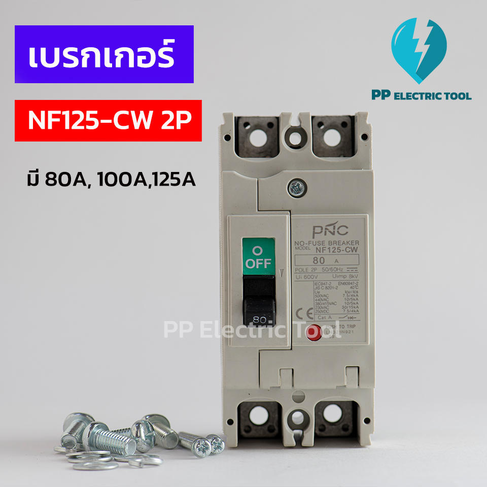 เบรกเกอร์ NO-FUSE BREAKER NF125-CW 2P 80A,100A,125A | Shopee Thailand
