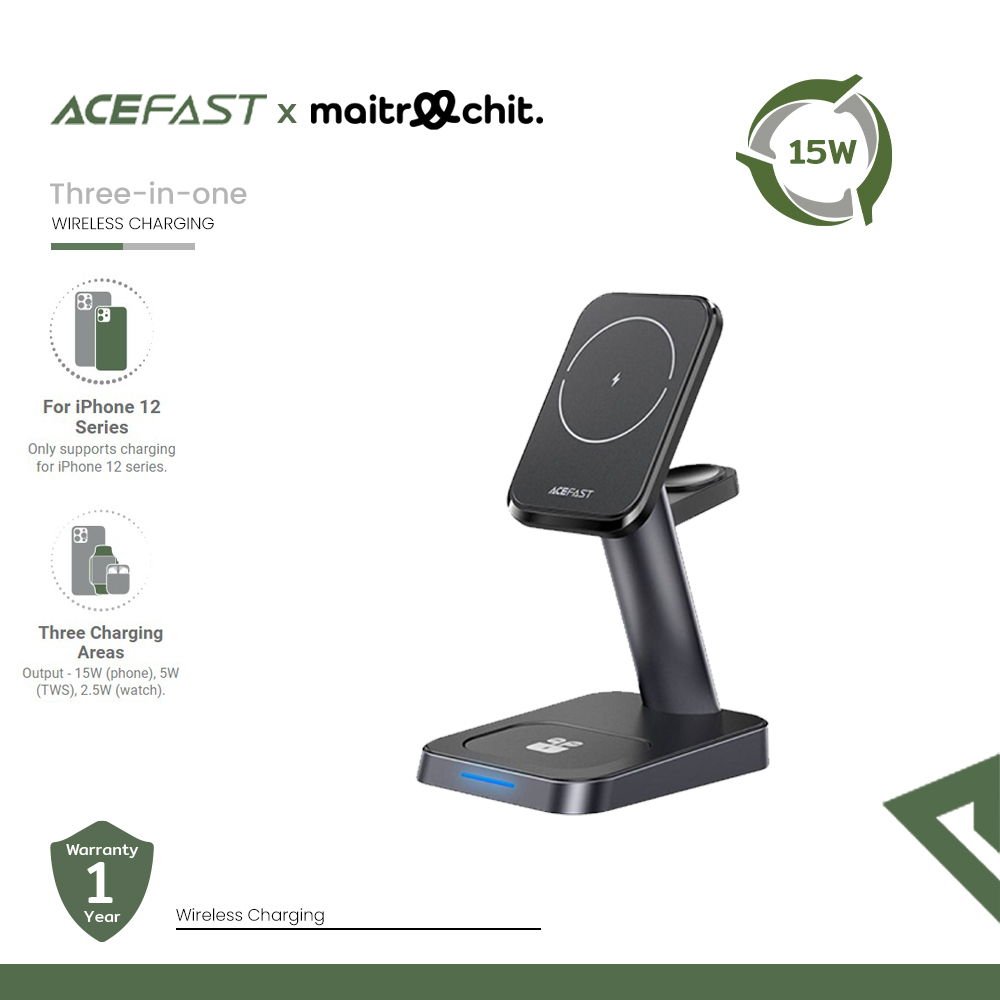 ACEFAST รุ่น Wireless Charger Stand 3 in 1 แท่นชาร์จตั้งโต๊ะสำหรับ ...