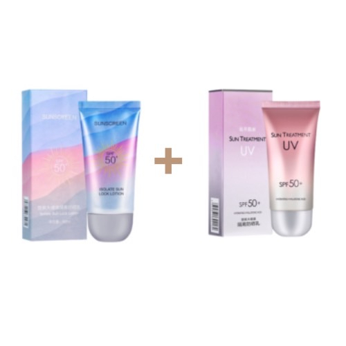 ครีมกันแดดม่วง 1 แถม 1 SUN TREATMENT UV 60g SPF50+PA+++ครีมกันแดดนมวัว สูตรกันน้ำ กันเหงื่อ ครีม ...