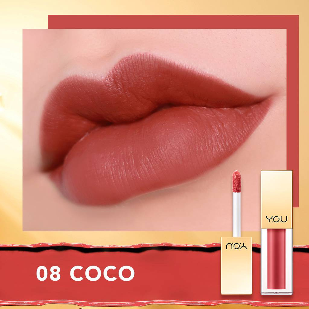 YOU Rouge Velvet Matte Lip Cream 4.5g. ลิปครีมเนื้อเนียน บางเบา แห้ง ...
